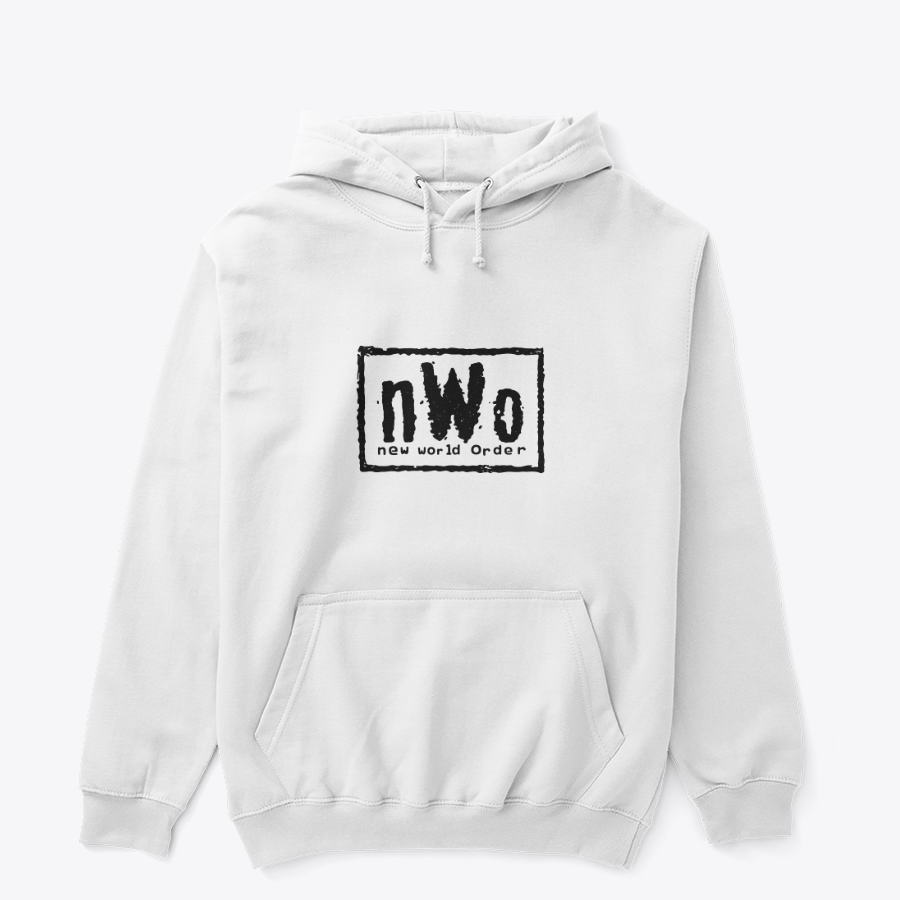 New World Street Hoodie – Classic Black & White Logo – WildStallion